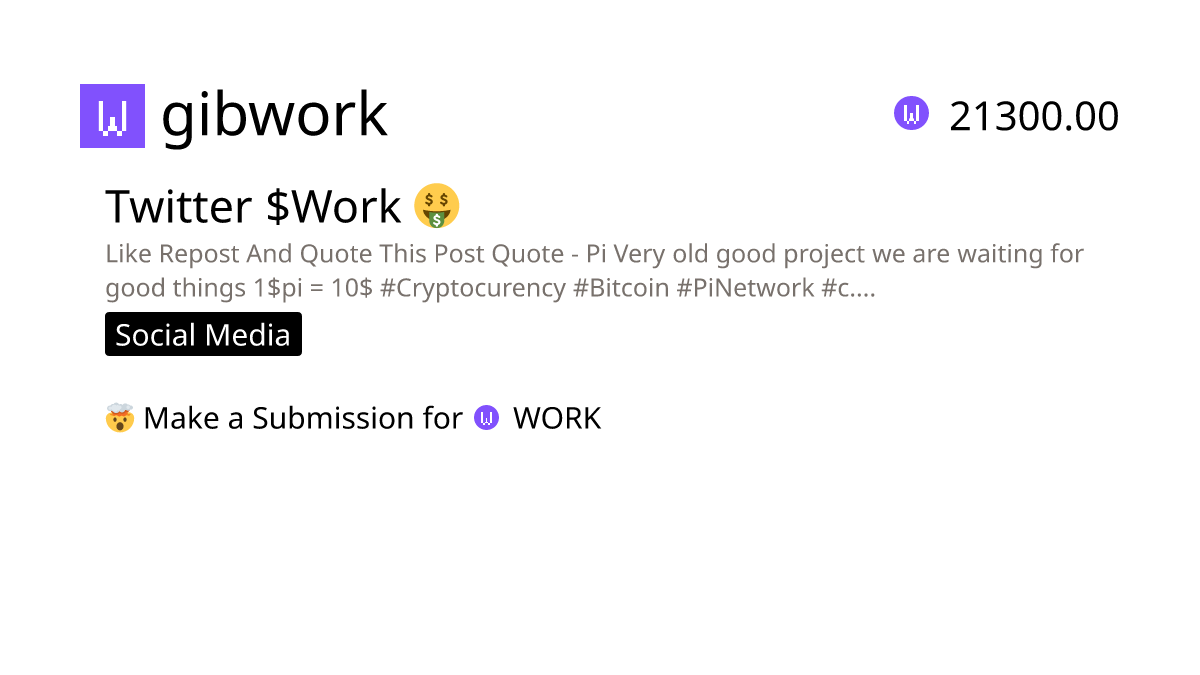 Twitter $Work 🤑 by Twitter | Gibwork