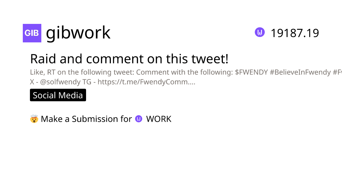 Raid and comment on this tweet! by Cryptoman | Gibwork